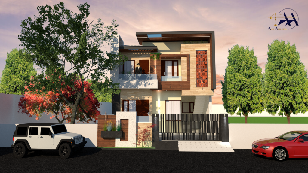 3D Front Elevation – Arya Associates