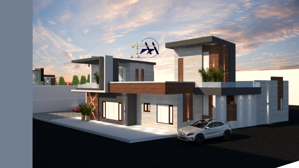3D Front Elevation – Arya Associates